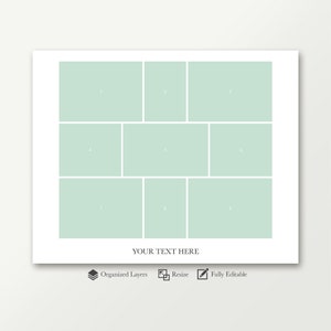 Collage for 9 Photos. Funeral Backdrop. Digital Template Photoshop ...