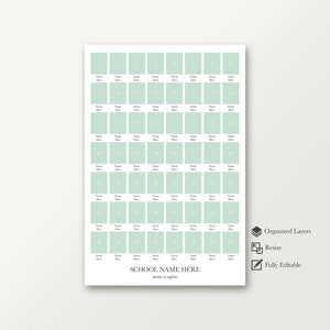 Classroom Photo Collage Template for 56 Pictures. Photoshop Canva ...