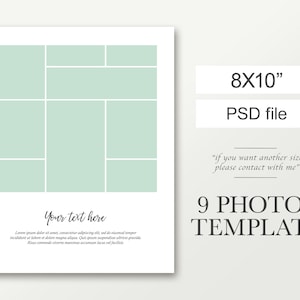 8x10 Photo Template for 9 Pictures -, Photo Collage Template - Etsy Canada