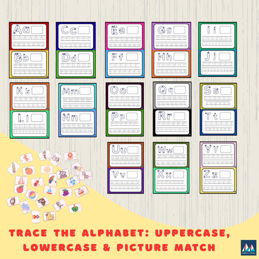 Trace the Alphabet: Uppercase, Lowercase & Picture Match Activity ...
