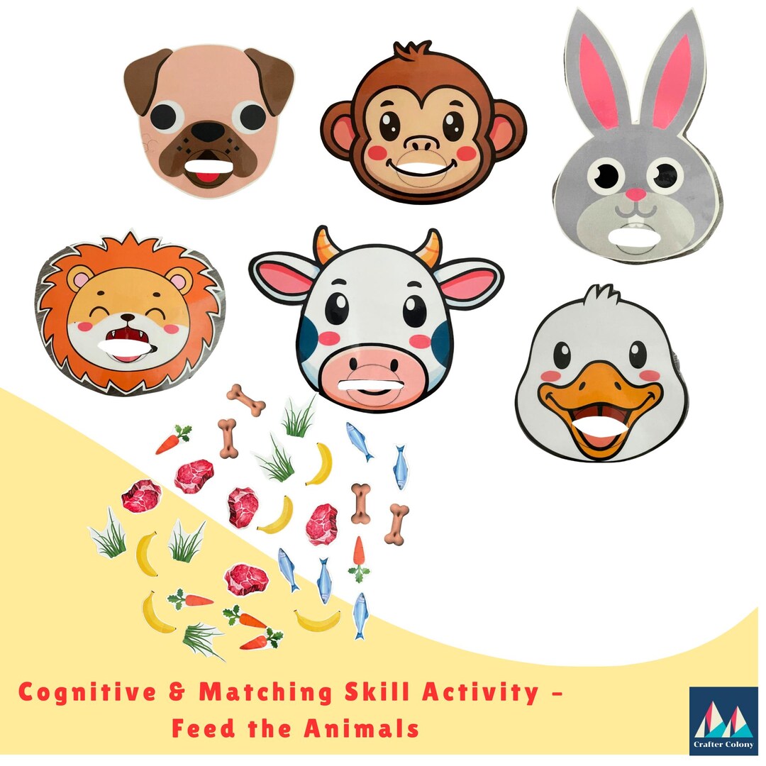 Cognitive & Matching Skill Activity – Feed the Animals - Etsy