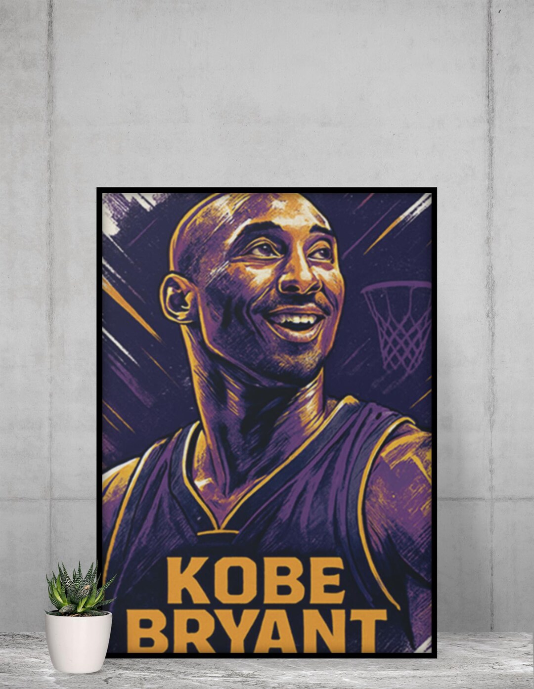 Kobe Bryant Portrait Poster | Basketball Legend, Framed Vertical - Etsy