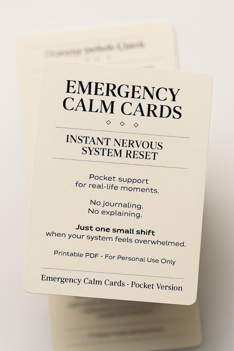Emergency Calm Cards Printable – Instant Nervous System Reset, Anxiety ...