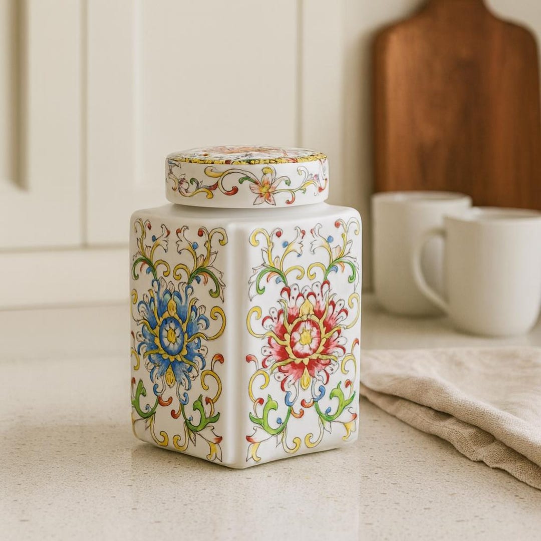 Porcelain Ginger Jar With Lid | Decorative Floral Ceramic Vase for ...