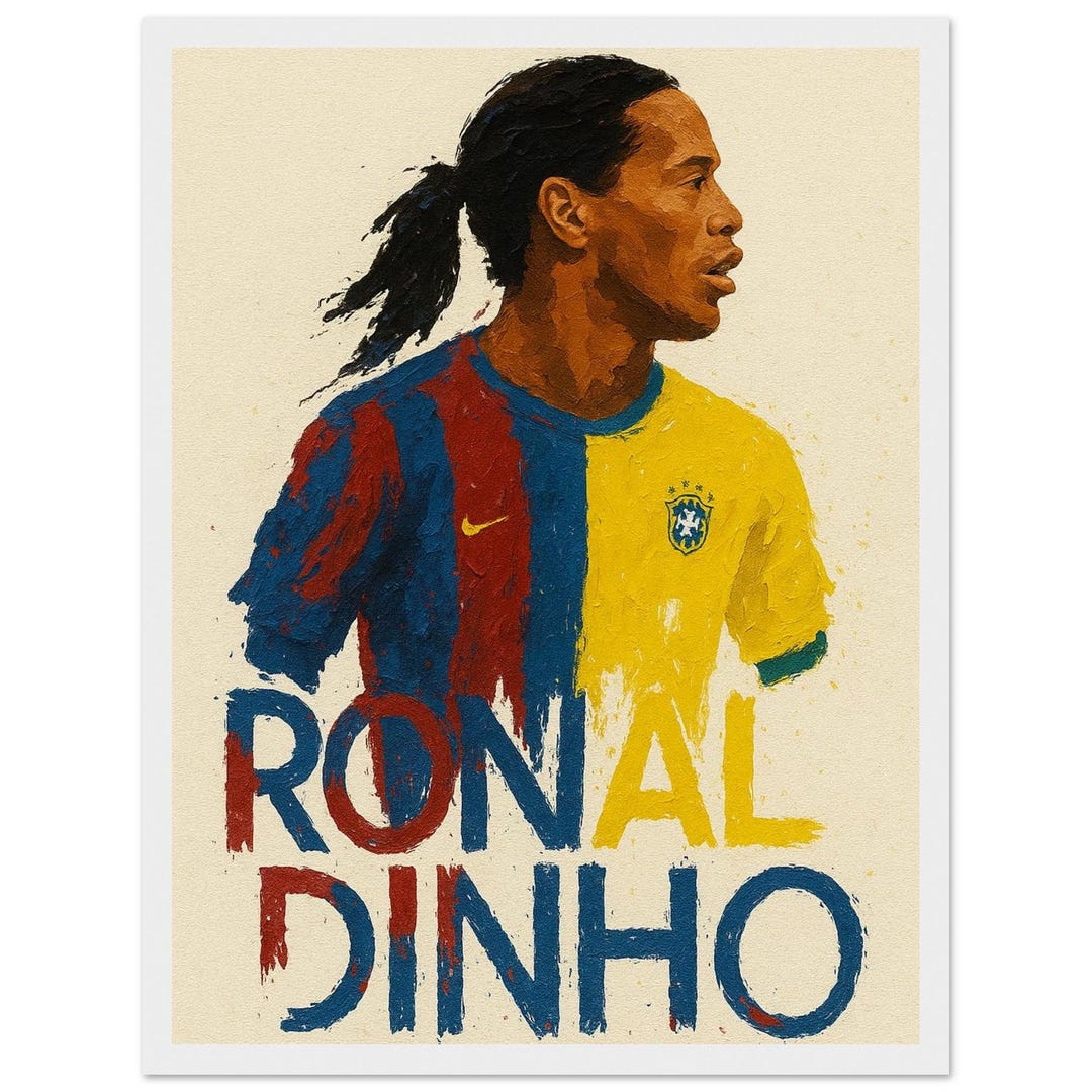 Ronaldinho Art Painting Poster – Abstract Splash Style – Football Decor ...