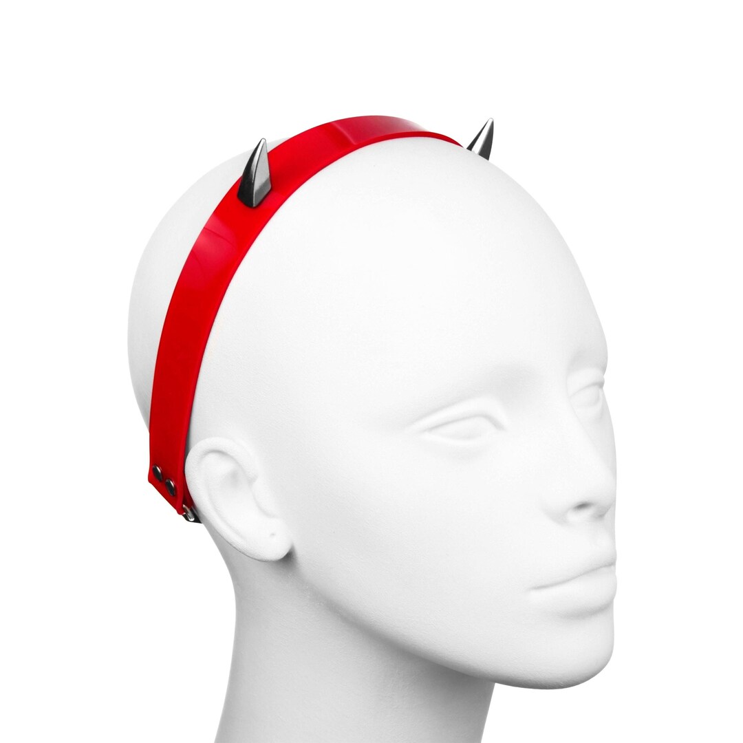 DEVIL - Spike Horns Red Headband - Etsy