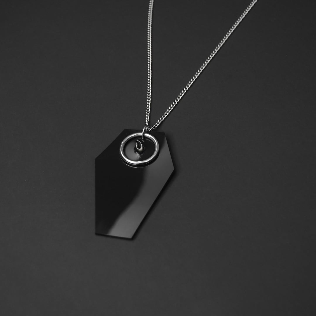 GRAVE RAVE Black Coffin Pendant Chain Necklace - Etsy