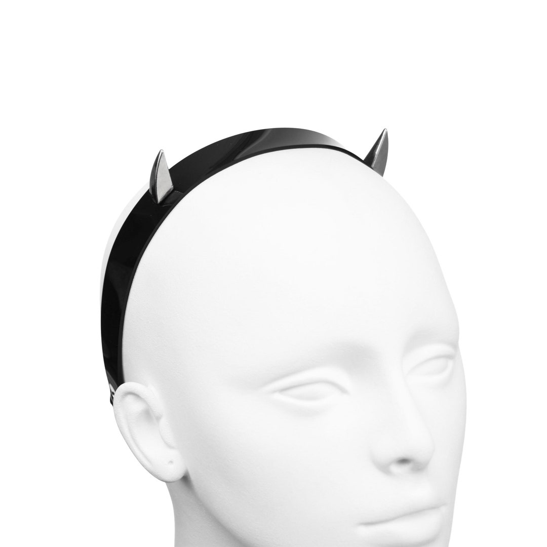DEVIL - Spike Horns Black Headband - Etsy