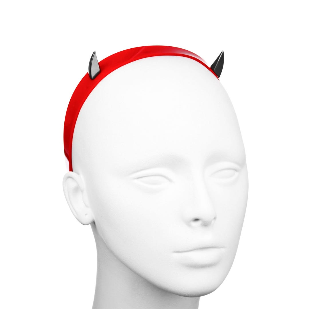 DEVIL - Spike Horns Translucent Red Headband - Etsy