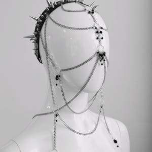 COUNTESS Black ~ Spike Wreath Headdress Chain Face Harness/jewerly - Etsy