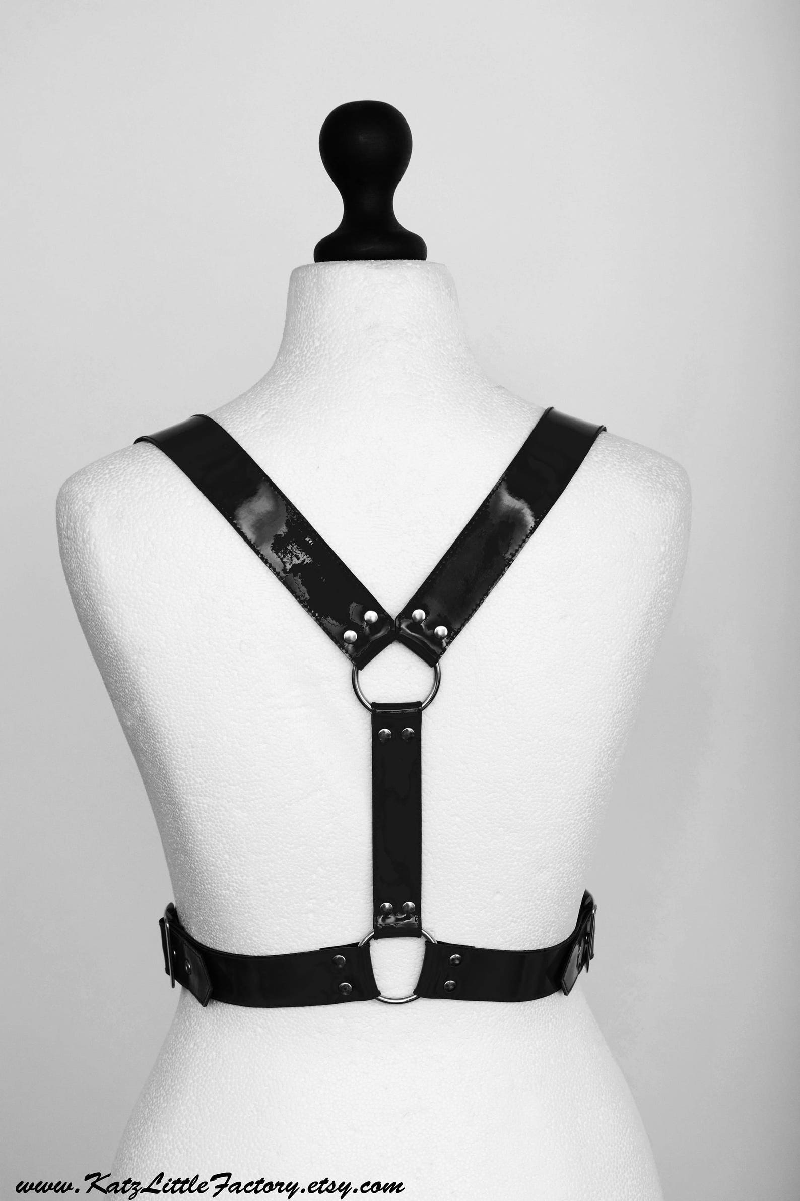NEAT Gloss Black PVC Vinyl Body Harness Under Bust Shoulder - Etsy