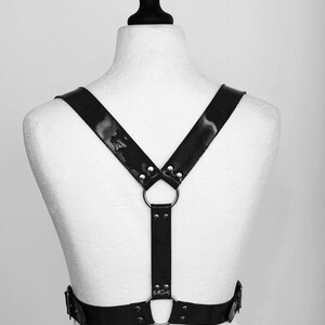 NEAT Gloss Black PVC Vinyl Body Harness Under Bust Shoulder Straps - Etsy