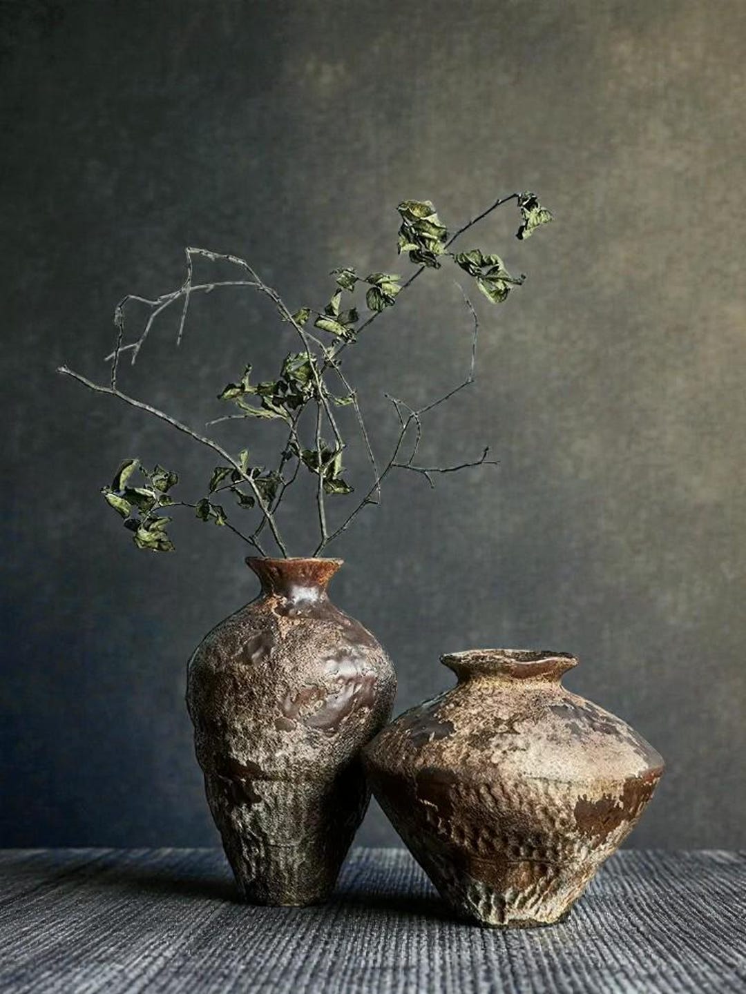 Rustic Ceramic Vase | Farmhouse Decor Pottery | Vintage Style Flower ...