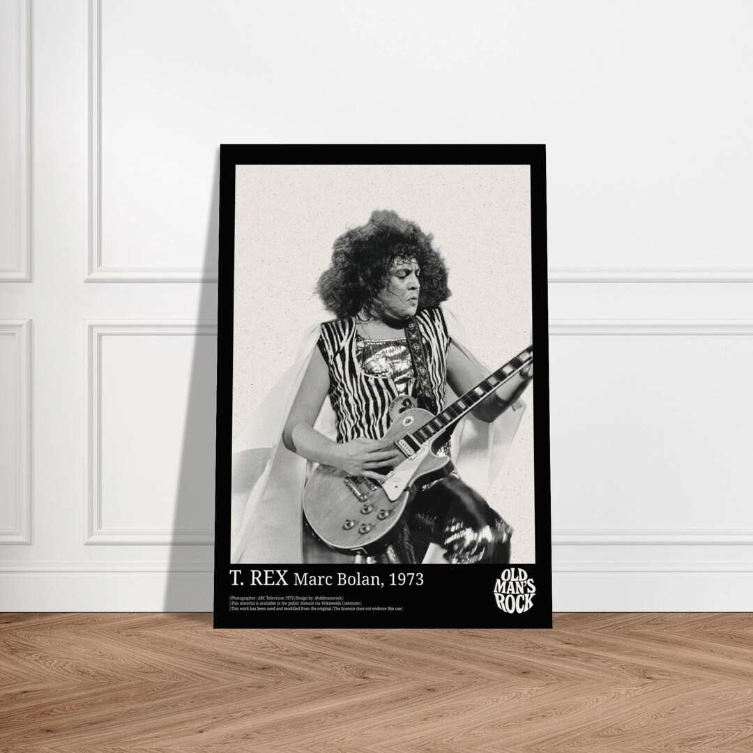 Marc Bolan of T. Rex 1973 Poster, Glam Rock Print, 70s Concert ...