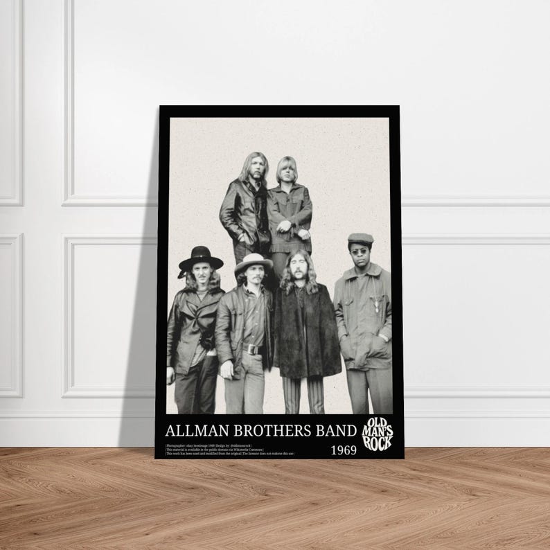The Allman Brothers Band 1969 Poster, Southern Rock Print, 60s Music ...