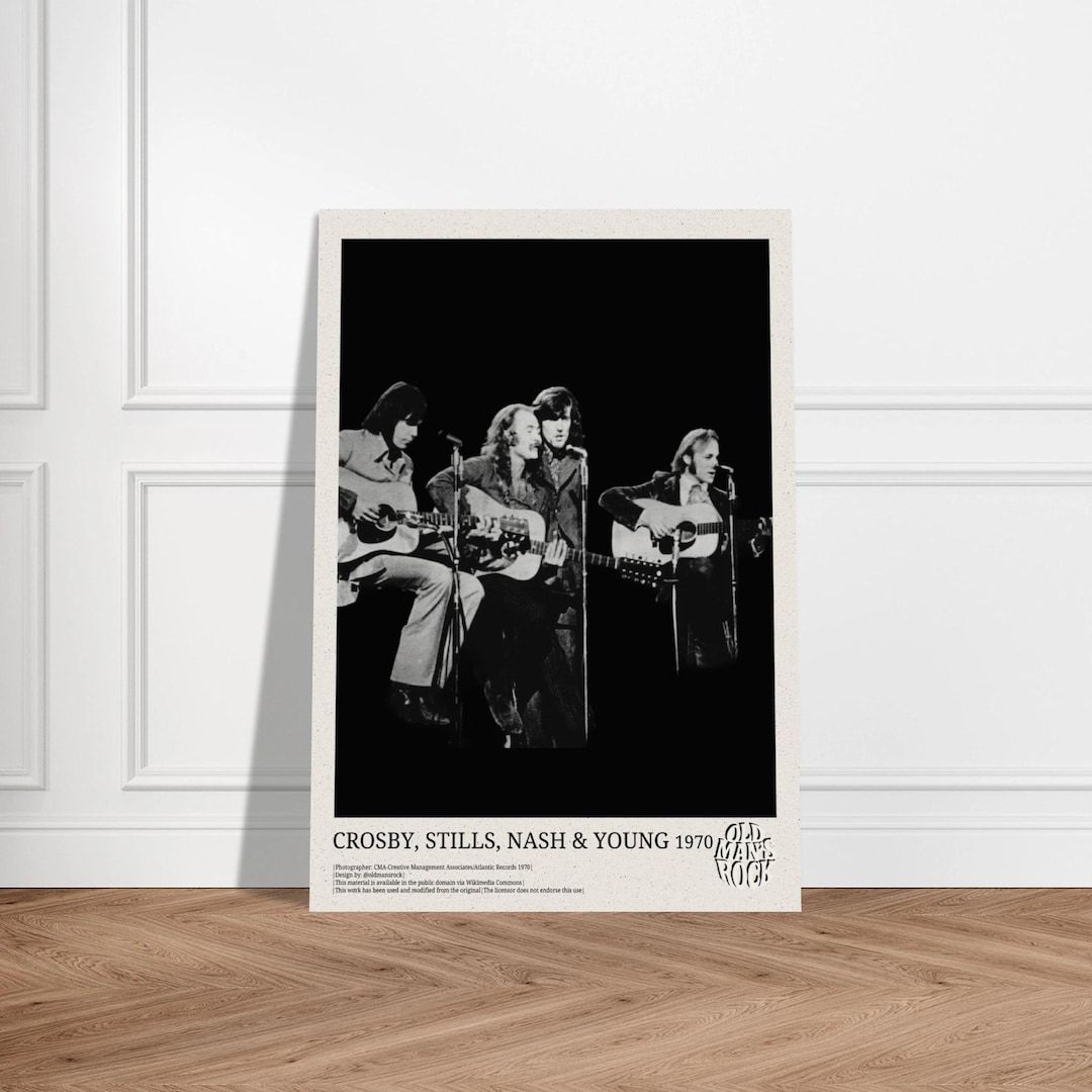 Crosby Stills Nash & Young 1970 Poster, CSNY Fan Poster, Folk Rock Art ...