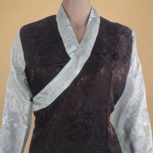 Brown One Piece Bakhu With Attached Wonju | Tibetan Chuba Dress Women ...