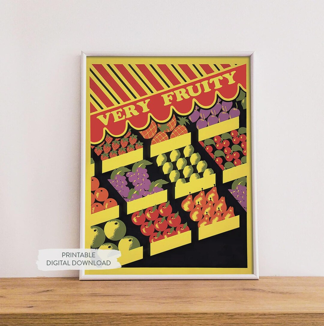 Very Fruity Printable Poster - Queer Humor Vintage-style Digital ...