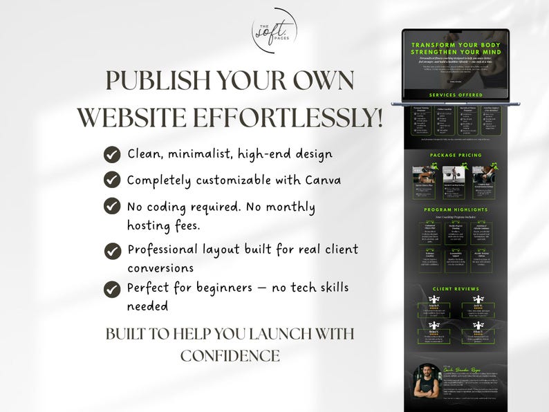 Personal Trainer Canva Website Template | Fitness Coach | Website ...