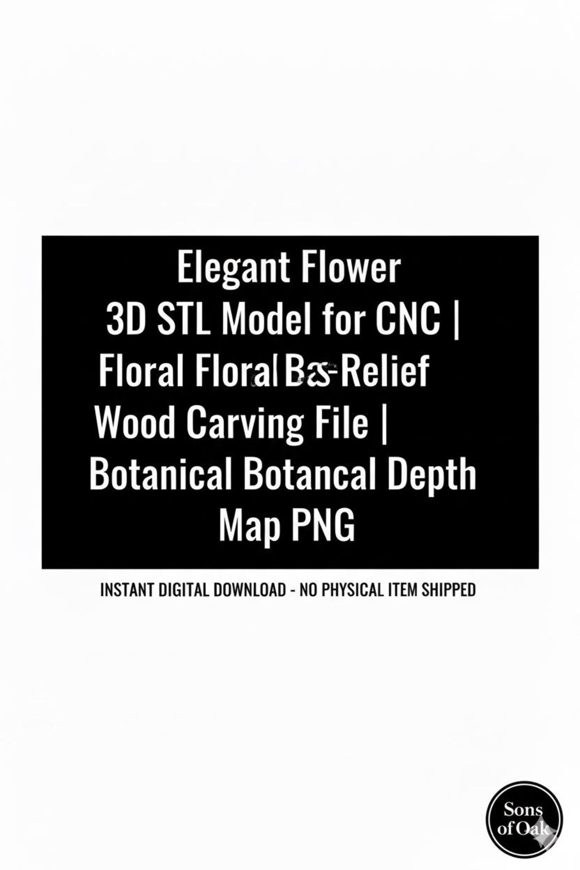 Elegant Flower for CNC Floral Bas-relief Wood Carving File Botanical ...