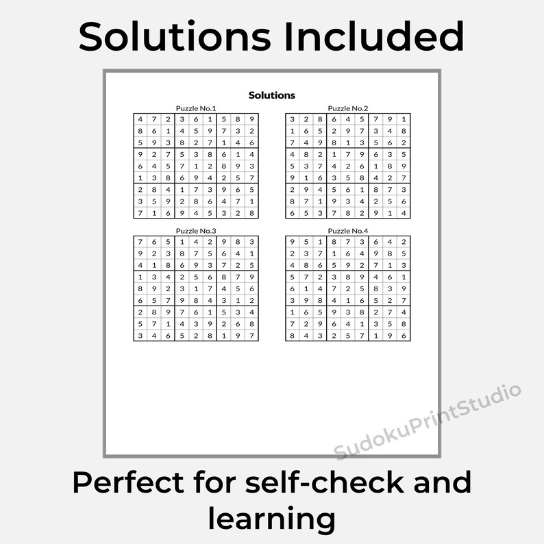 300 Printable 9x9 Sudoku Puzzles – 100 Easy, 100 Medium, 100 Hard ...