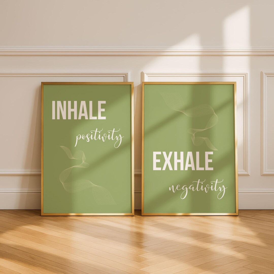 Inhale Exhale Therapy Office Wall Art Set, Mindfulness Printable ...