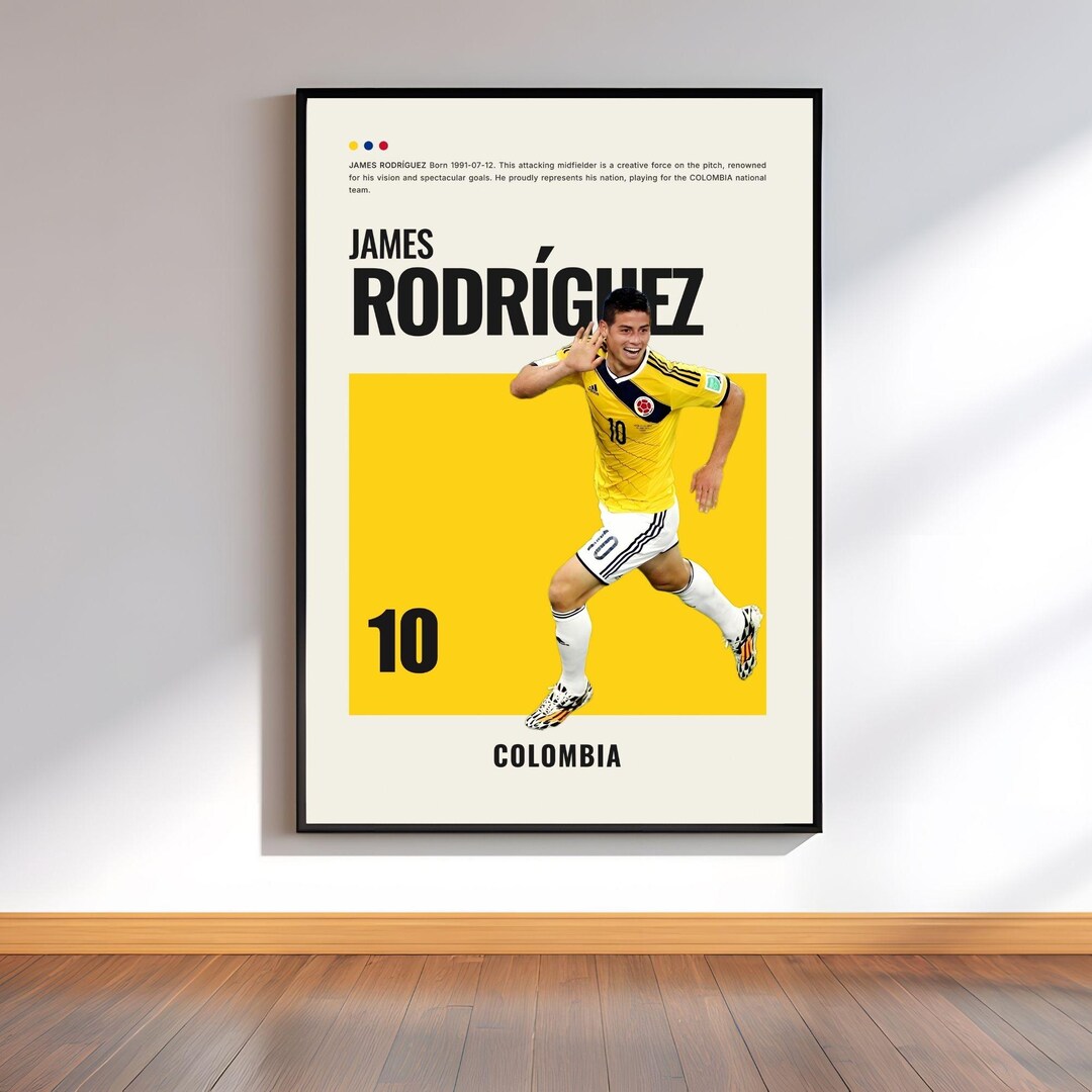 James Rodriguez Poster, Soccer Wall Art, Gift Poster (digital Download ...