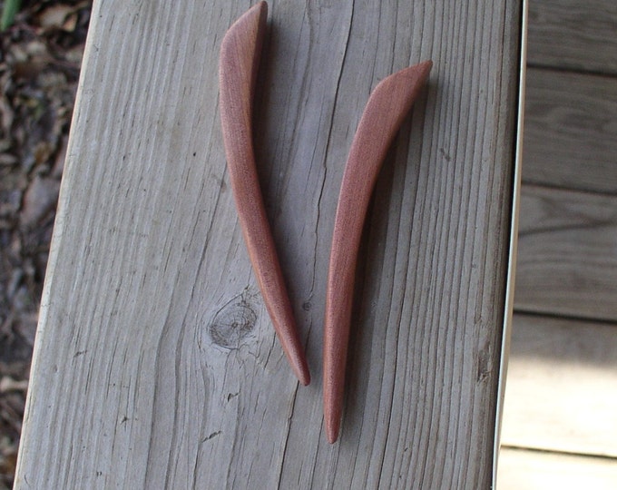 Wooden Hair Sticks Red Cedar Head Curve Sticks 4 3/4 Inches 400 - Etsy