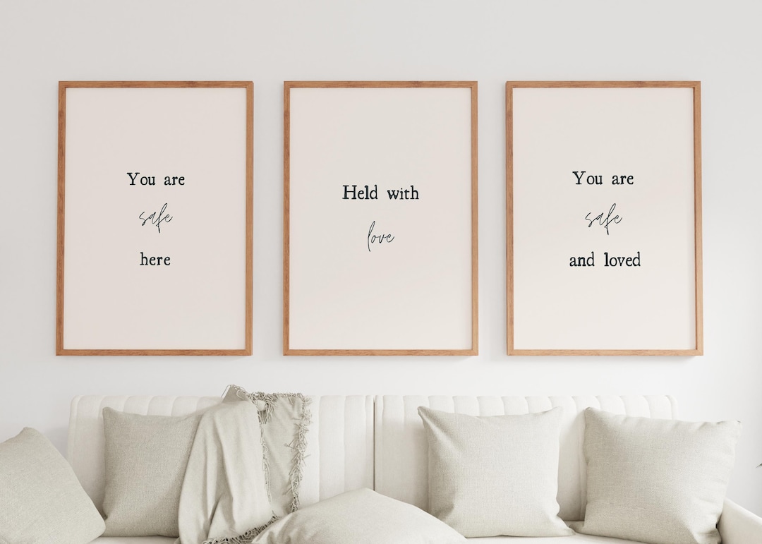 Calm Kids Quotes Wall Art, Soothing Nursery Prints for Sleep, Neutral ...