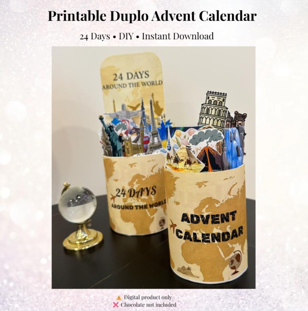 Blank Advent Cards Printable | 24 Days Around the World Theme | DIY ...