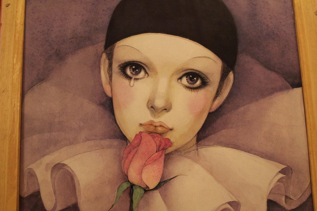 Mira Fujita - Pierot With Flower. 1981 Limited Edition Print Michael ...