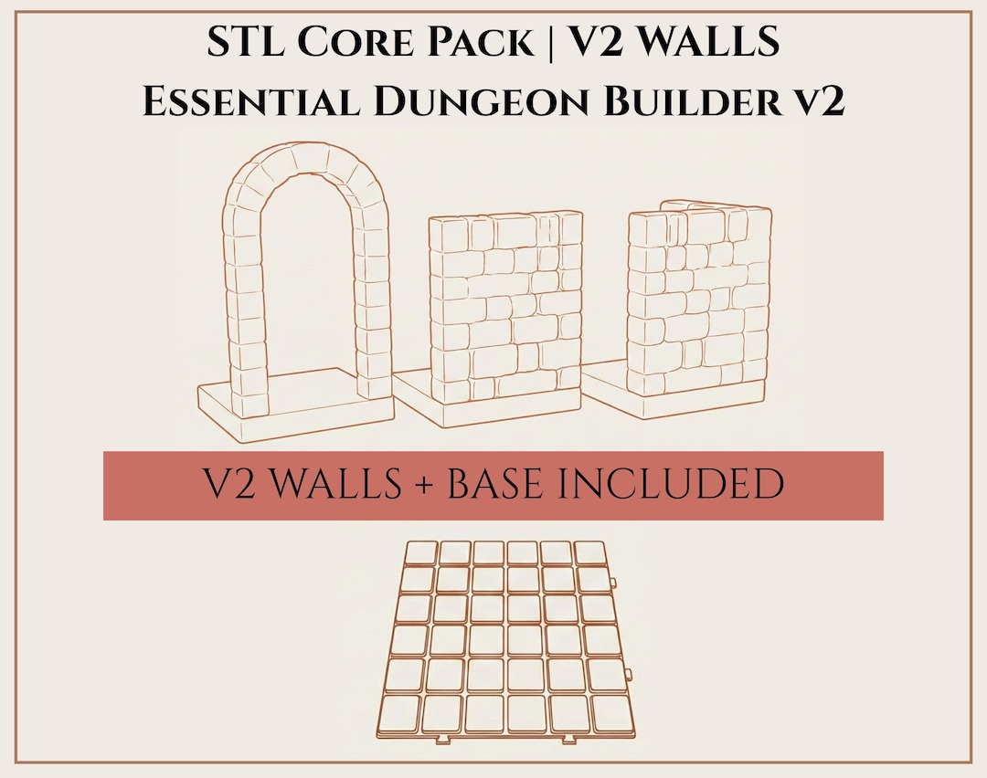 Paquete básico STL WALLS v2: Constructor de mazmorras esencial (4 ...