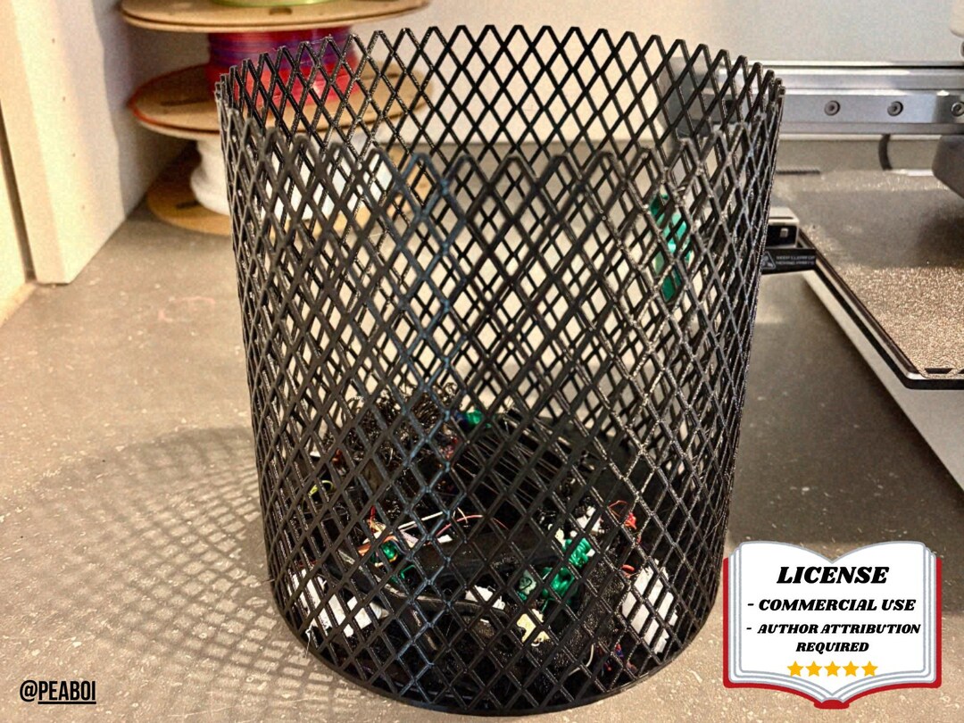 Modern Trash Can, Waste Bin Organizer, Desktop Rubbish Container 3D ...