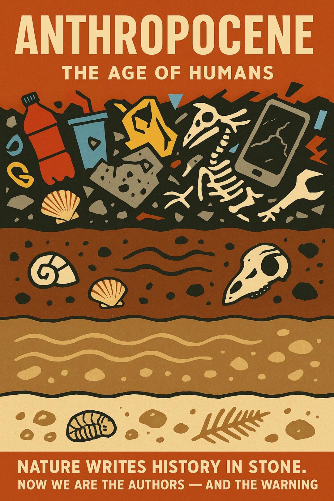 Anthropocene Poster – Climate Change Educational Art Print – Science ...