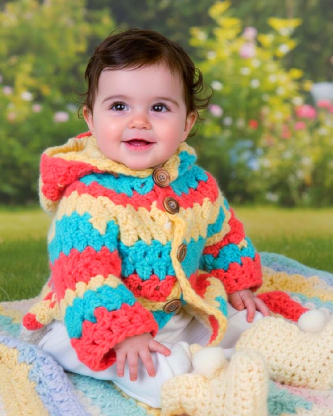 Cozy Cuddle Jacket Crochet Pattern PDF | Baby & Toddler Striped Jacket ...