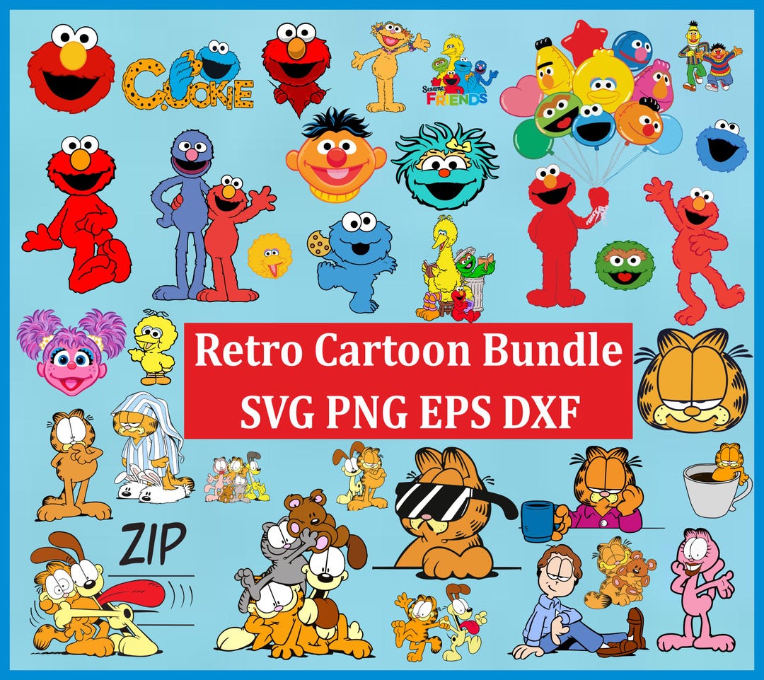 210+ Amusing, Cartoon SVG/PNG Files, Vintage Cartoon Clipart Set ...
