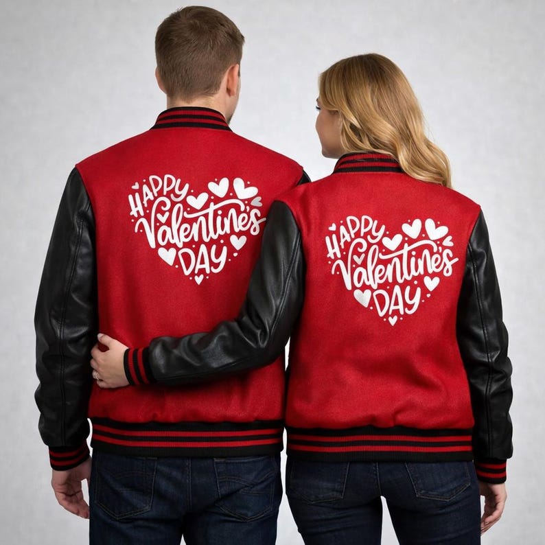 Valentine’s Day Letterman Jacket | Leather Sleeve Heart Jacket ...