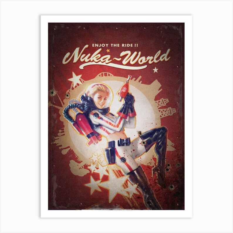 Vault Boy Ad Poster, Fallout Nuka Cola Girl Gaming Poster, Movie Poster ...