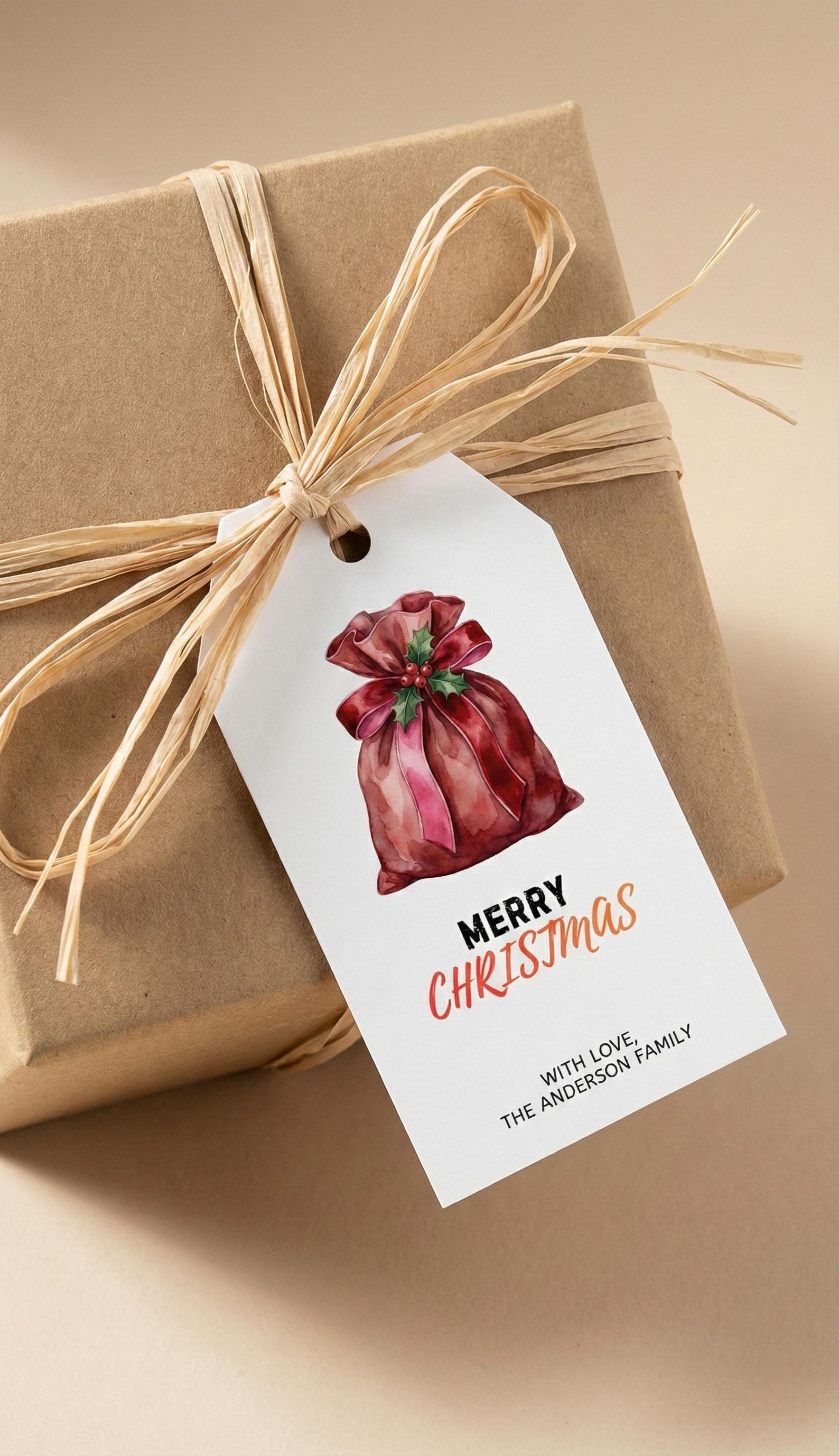 Editable Christmas Gift Tags Printable, Custom Holiday Favor Labels ...