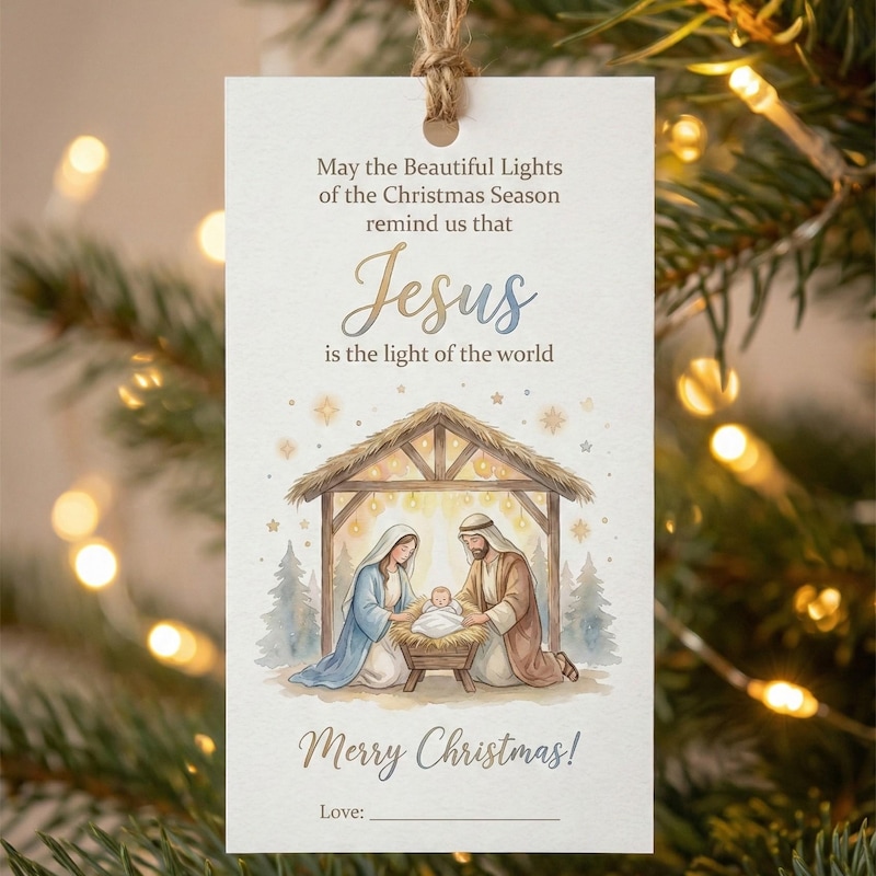 Jesus Christmas Bag Tags - Etsy