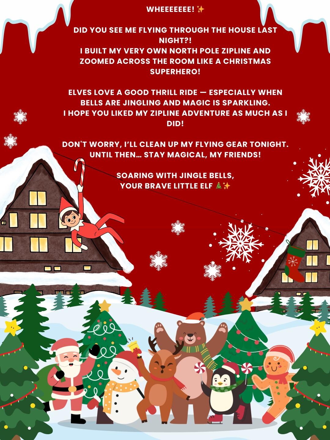Elf Zipline Adventure Letter – Viral Shelf Elf Setup (PDF) - Etsy