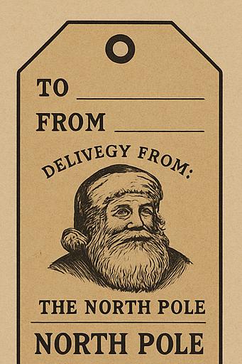 Vintage North Pole Christmas Gift Tags | Rustic Santa Labels (instant ...