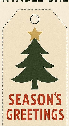 Retro Christmas Gift Tags Printable | Vintage Holiday Labels (PDF) - Etsy