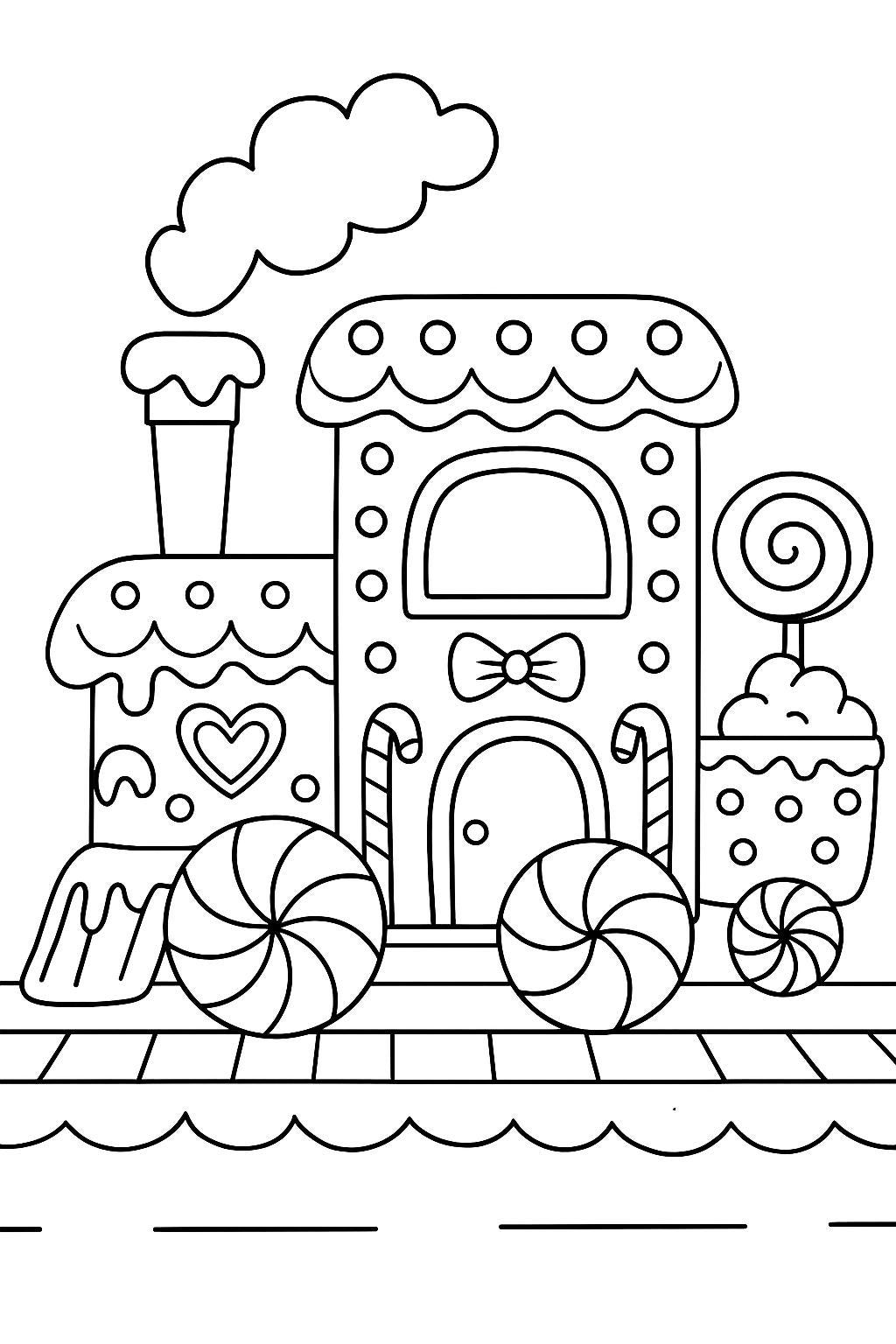 Christmas Coloring Pages for Kids | Gingerbread Village (PDF + PNG) - Etsy