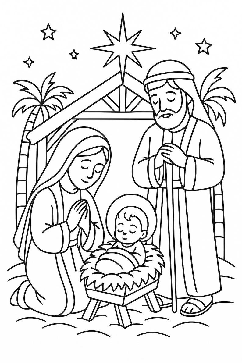 Nativity Coloring Pages for Kids | Christian Christmas Coloring Sheets ...