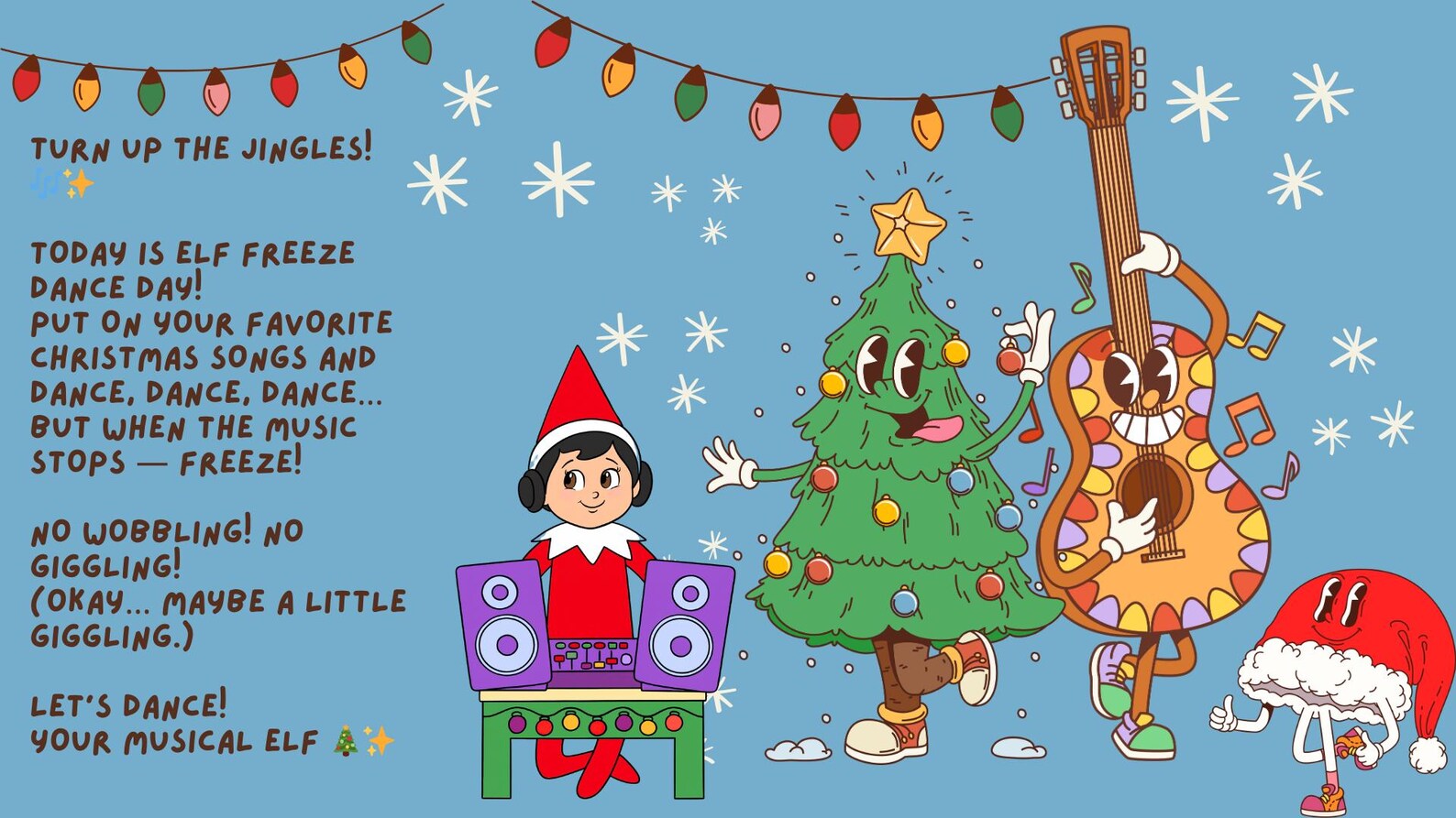 Elf Freeze Dance Game – Christmas Music Activity (instant Download PDF ...