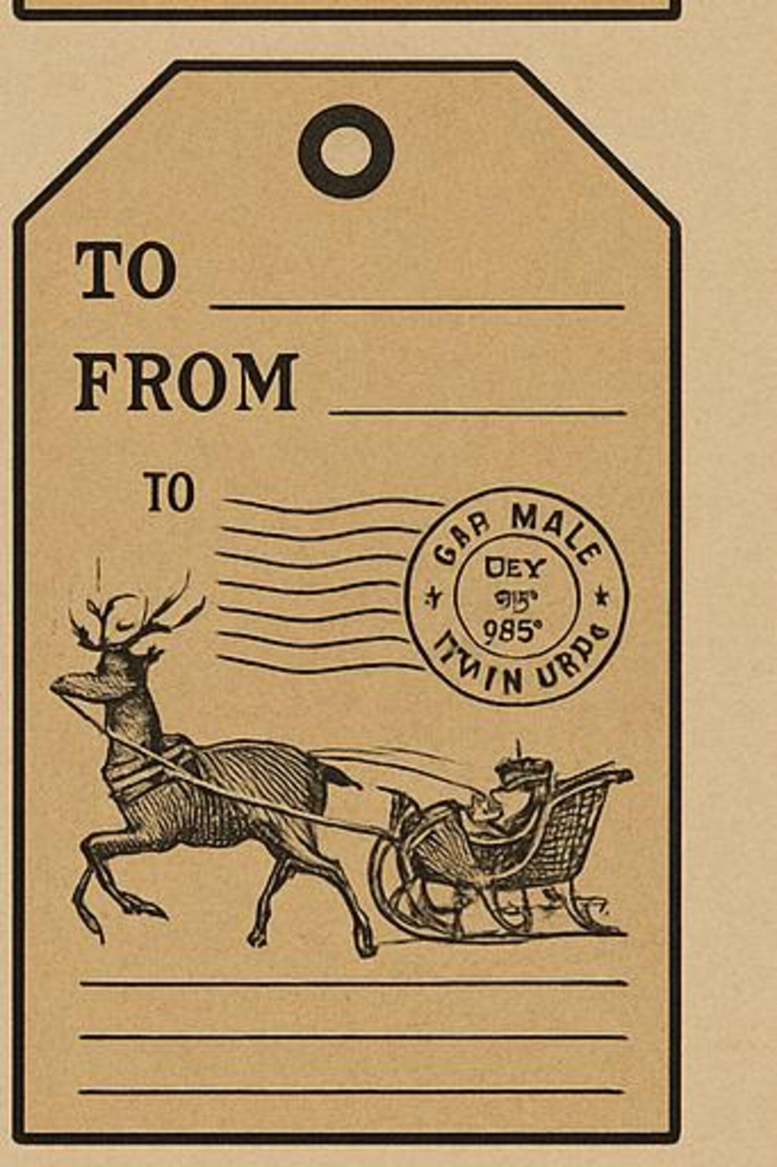 Vintage North Pole Christmas Gift Tags | Rustic Santa Labels (instant ...