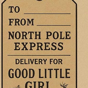 Vintage North Pole Christmas Gift Tags | Rustic Santa Labels (instant ...