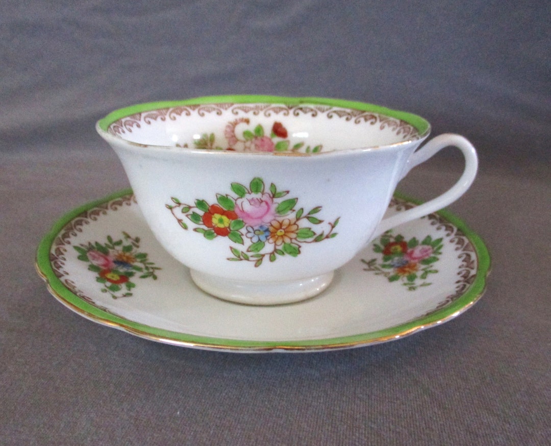 Chikaramachi Hand Painted Floral Pattern Tea Cup and Saucer Noritake ...