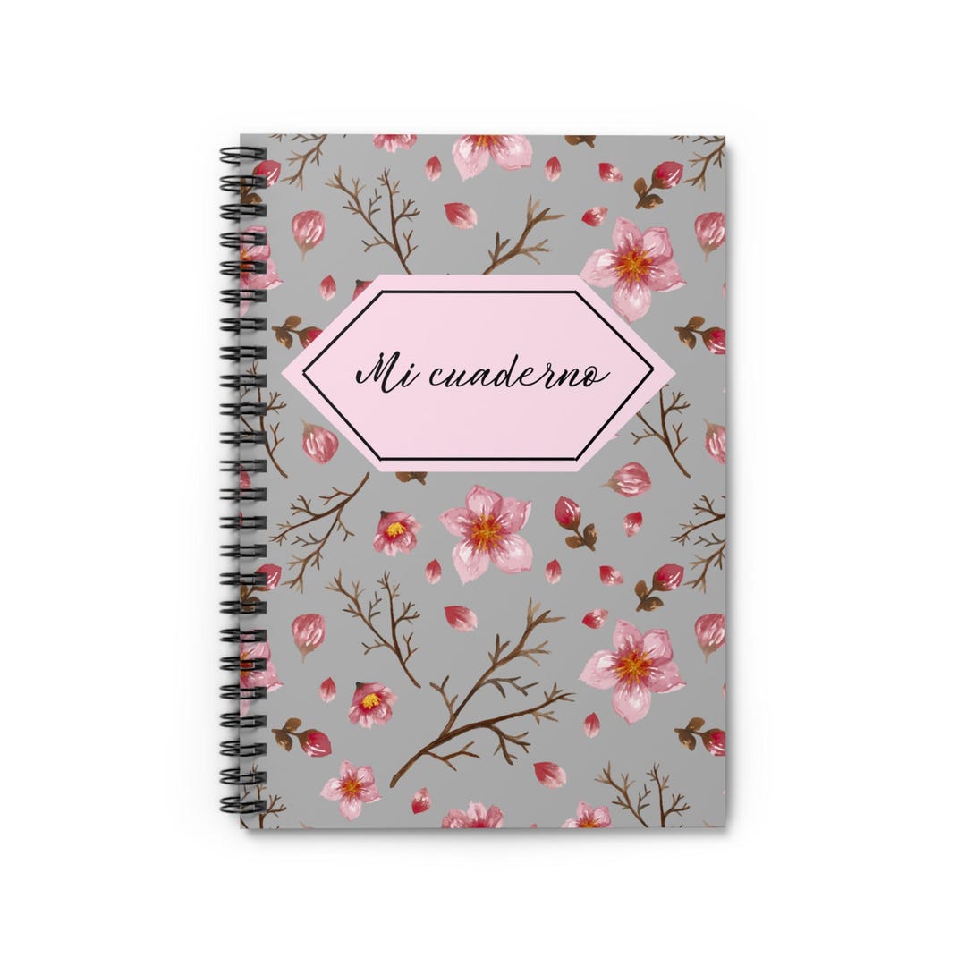 Mi Cuaderno Floral Spiral Notebook | Pink Cherry Blossoms, Ruled - Etsy